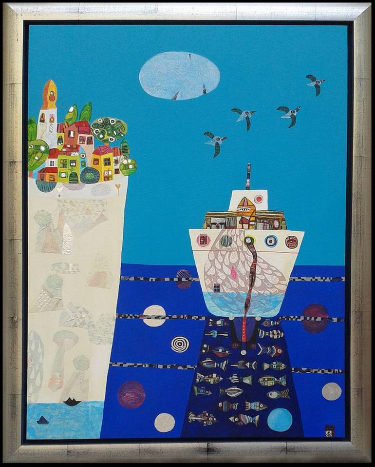 Silver Bay (sold) Painting by Lona Verlich | Saatchi Art