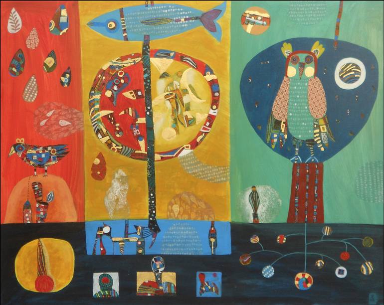 The Golden Treasure of Nature Painting by Lona Verlich | Saatchi Art