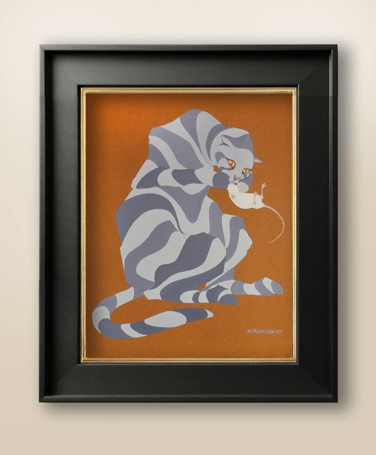 Cat & Mouse Painting by Nicholas Robertson | Saatchi Art