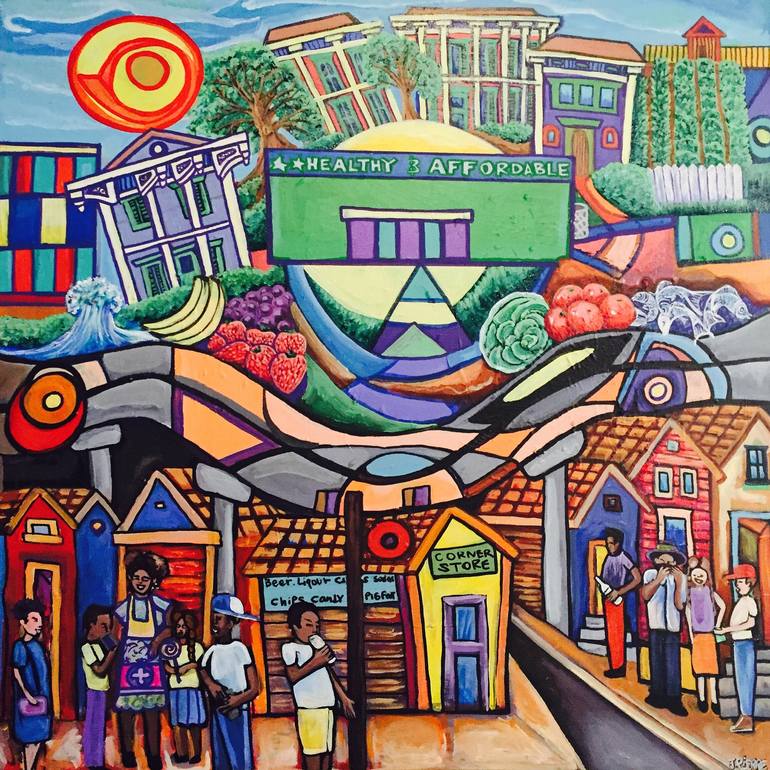 Other side of the Tracks Painting by Jamar Pierre | Saatchi Art