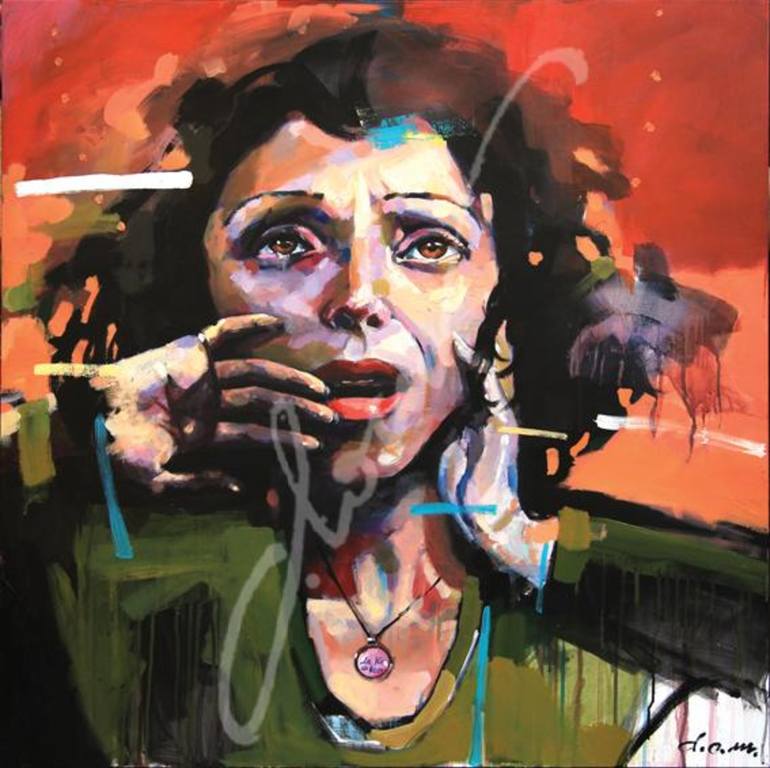 EDITH PIAF Painting by DOM Art Studio | Saatchi Art