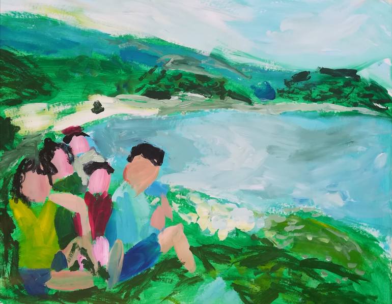 Gita al lago Painting by Marco Crispano | Saatchi Art