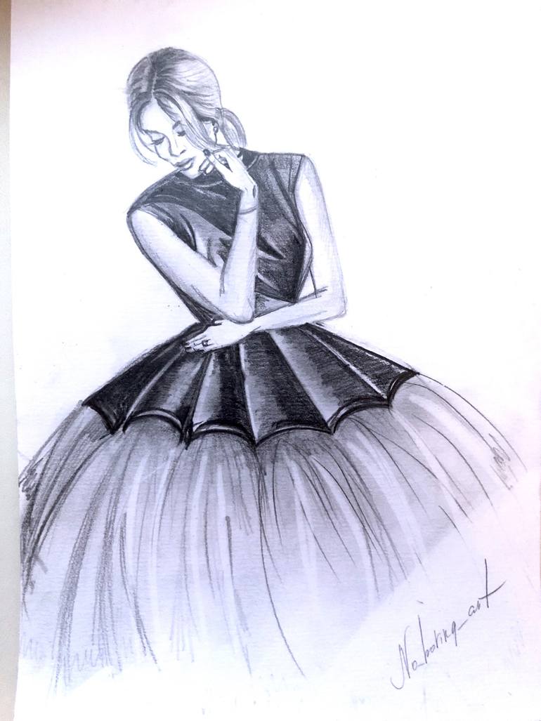 Lady Drawing by Larisa Korotkova | Saatchi Art