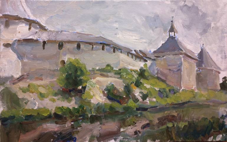 Ancient Castle in Staraya Ladoga Painting by Samir Rakhmanov | Saatchi Art