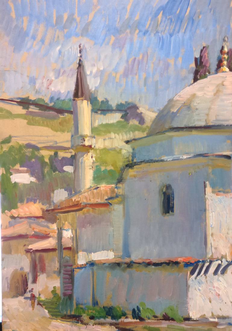 Mosque in the sun Painting by Samir Rakhmanov | Saatchi Art