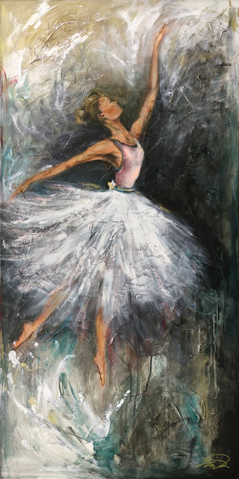 She Floats Painting by Elida Field | Saatchi Art