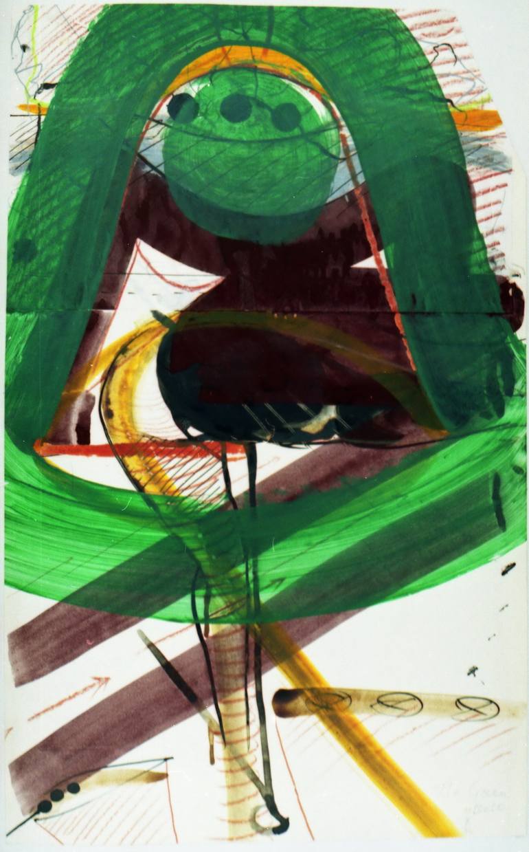 The green bell, 1989 (work # 365) Drawing by Emil Agayev | Saatchi Art