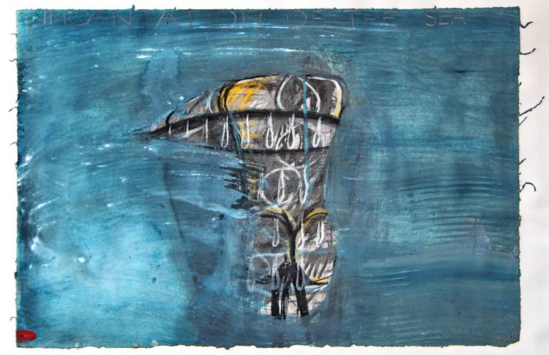 INCANTATION OF THE SEA, 1.VII.1989 (work # 465) Drawing by Emil Agayev ...