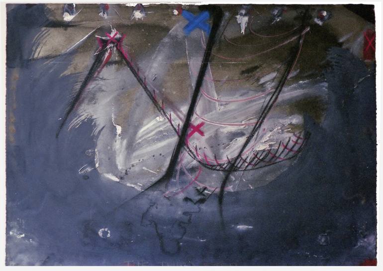 THE THIRD STEP, 17.VII.1989 (work # 486) Drawing by Emil Agayev ...