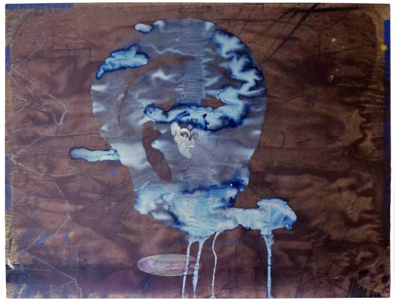 THE TEAR OF AZURE, 8.XI.1989 (work # 569) Drawing by Emil Agayev ...