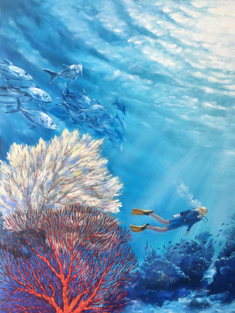 Kingdom Of Neptune. Underwater Paradise Painting by Irina Redine ...