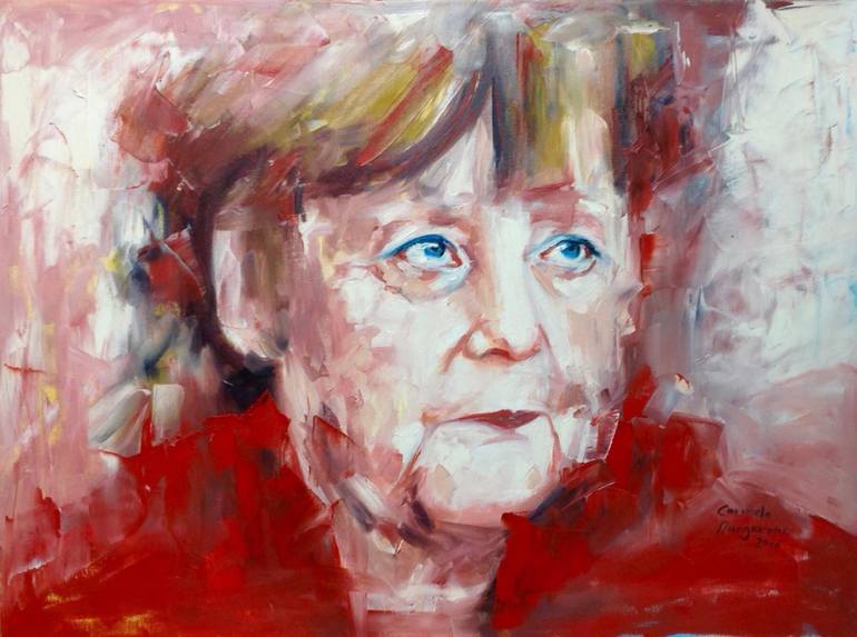 Angela Merkel Painting by Carmelo Margarone | Saatchi Art