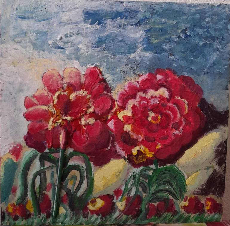 Flowers Painting by Muna Saber | Saatchi Art