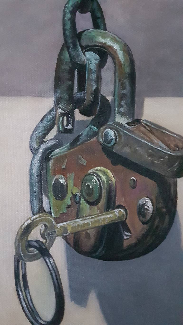 Old lock Painting by Harun Ayhan | Saatchi Art