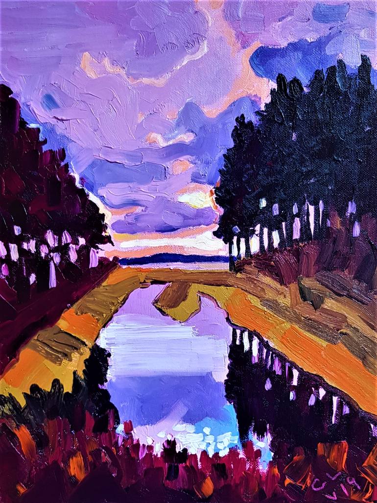 Forest Lake Painting by Victor Costachescu | Saatchi Art Forest Lake Painting by Victor Costachescu | Saatchi Art