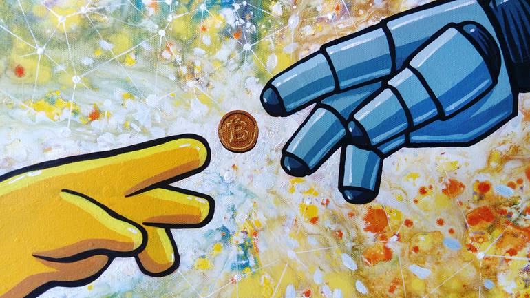 Bitcoin, Homer and Artificial Intelligence Painting by Vladislav ...