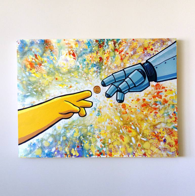 Bitcoin, Homer and Artificial Intelligence Painting by Vladislav ...