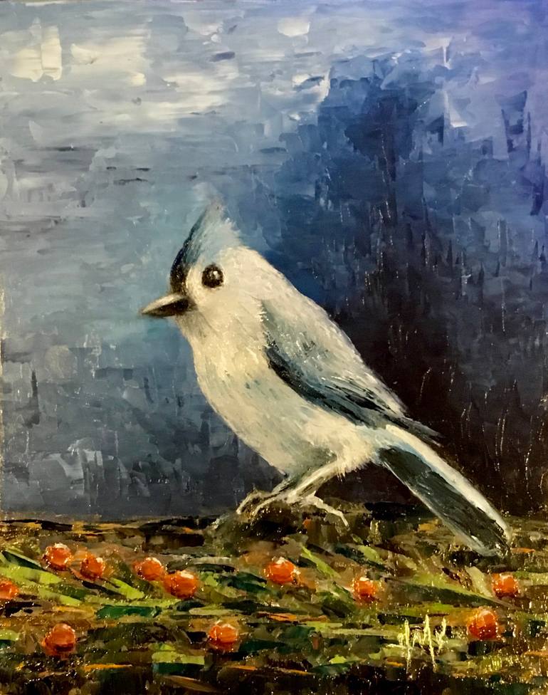 Tufted Titmouse Painting by Heith Vierow | Saatchi Art