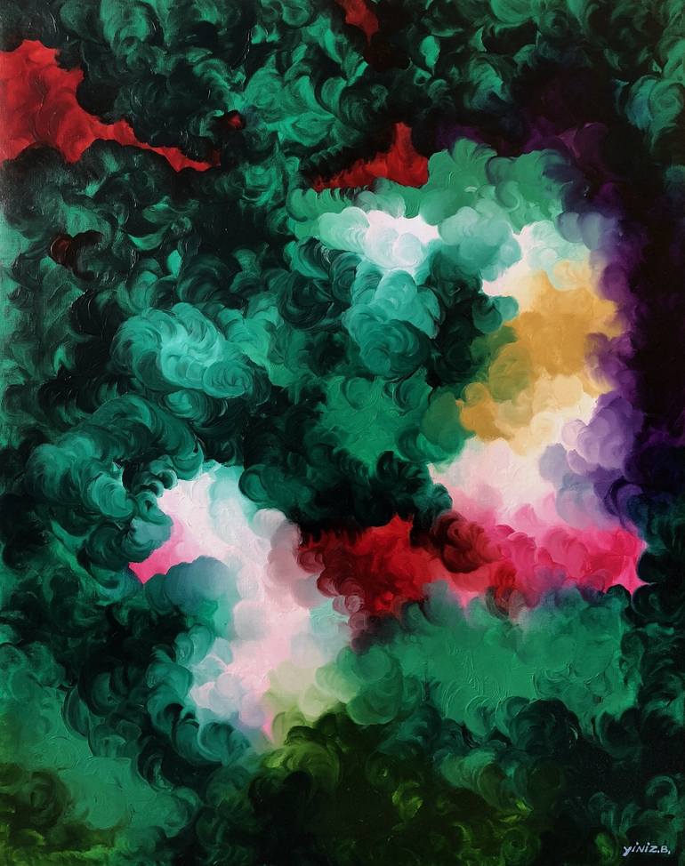 Green Lake Painting by yini zhao | Saatchi Art