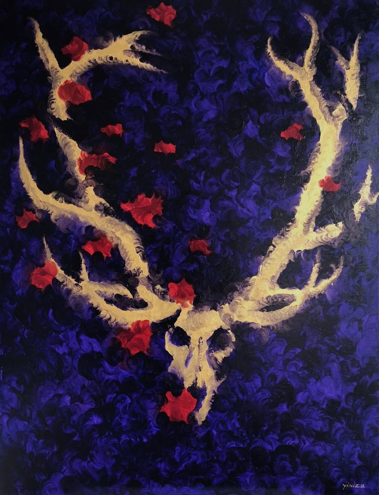 Sauvage: The Deer Painting by yini zhao | Saatchi Art