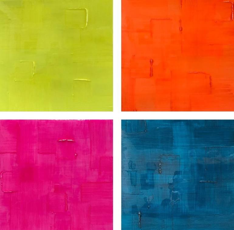 (Quadriptych) Minimalism Series - NEON Painting by Peri Gutierrez ...
