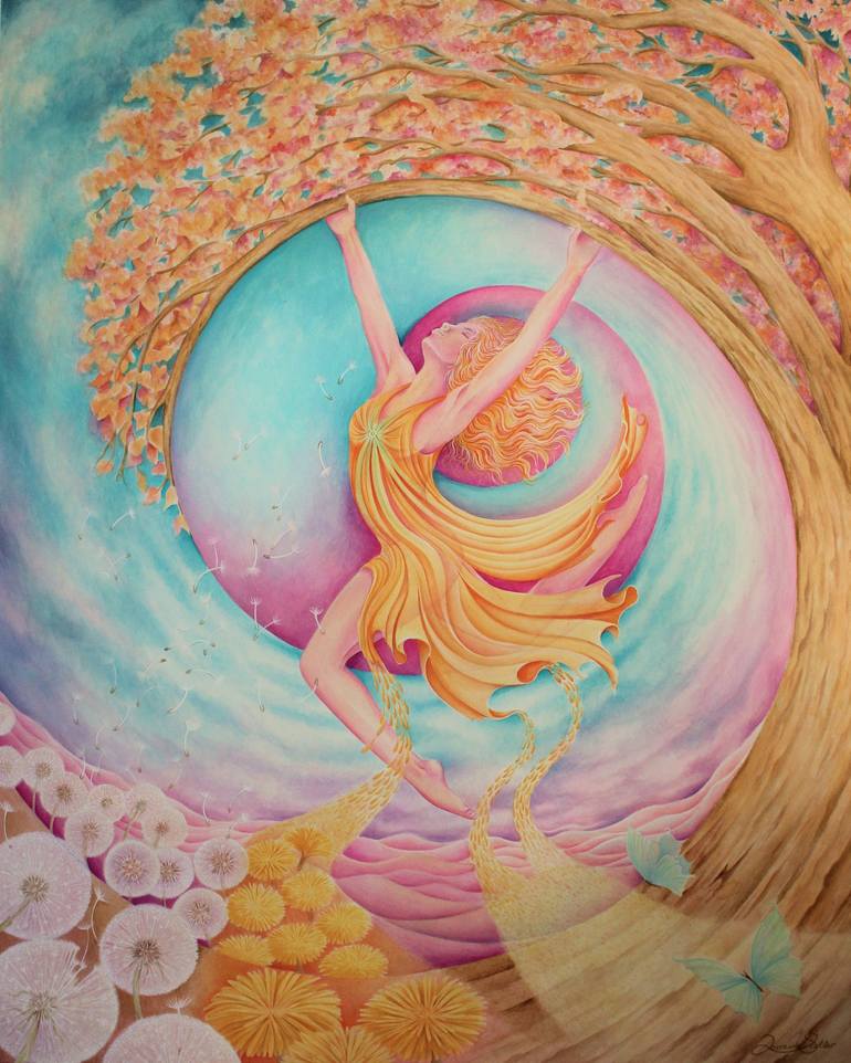 Joy - A Branch of Happiness Painting by Lorraine Sadler | Saatchi Art