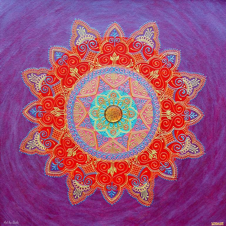 Courage Mandala Painting by Art by Bala | Saatchi Art