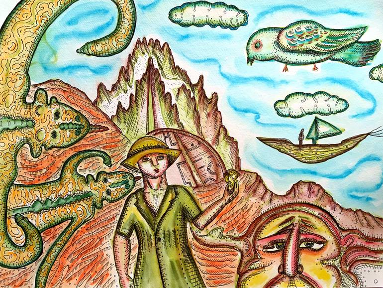 tracker Drawing by Light Bear | Saatchi Art