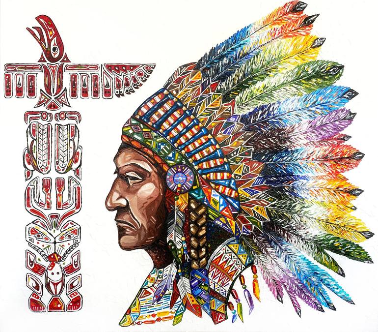 Call of the Natives Painting by Mariia Gnyniuk | Saatchi Art