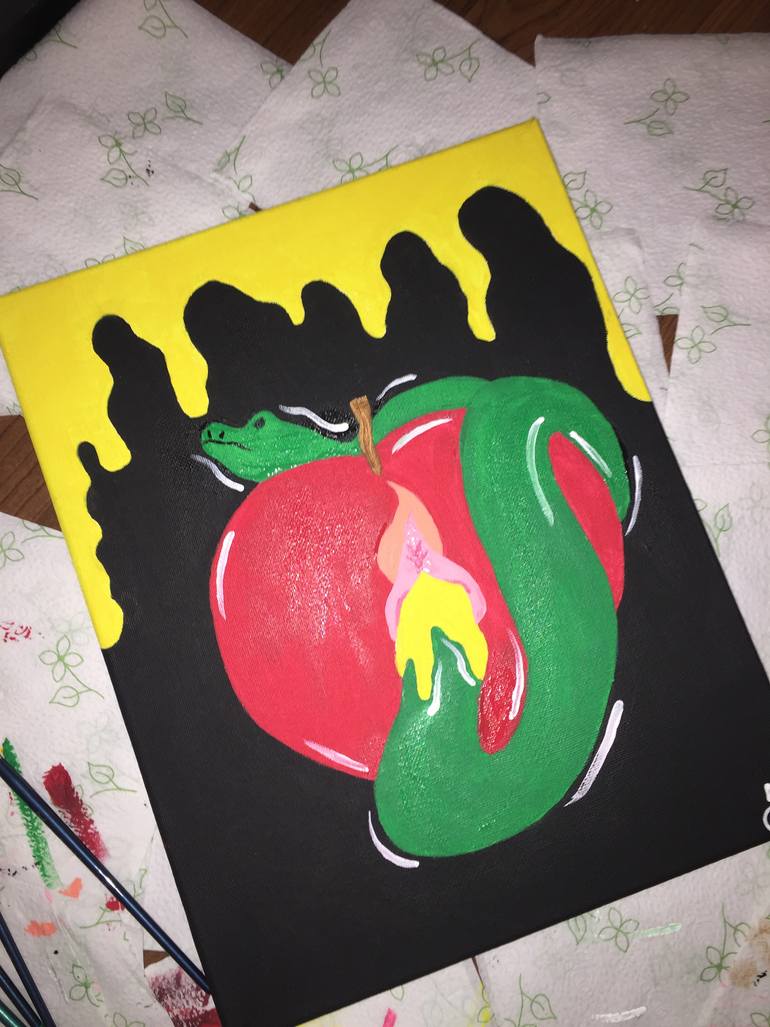 Forbidden Fruit Painting by Tatiana Jimenez | Saatchi Art