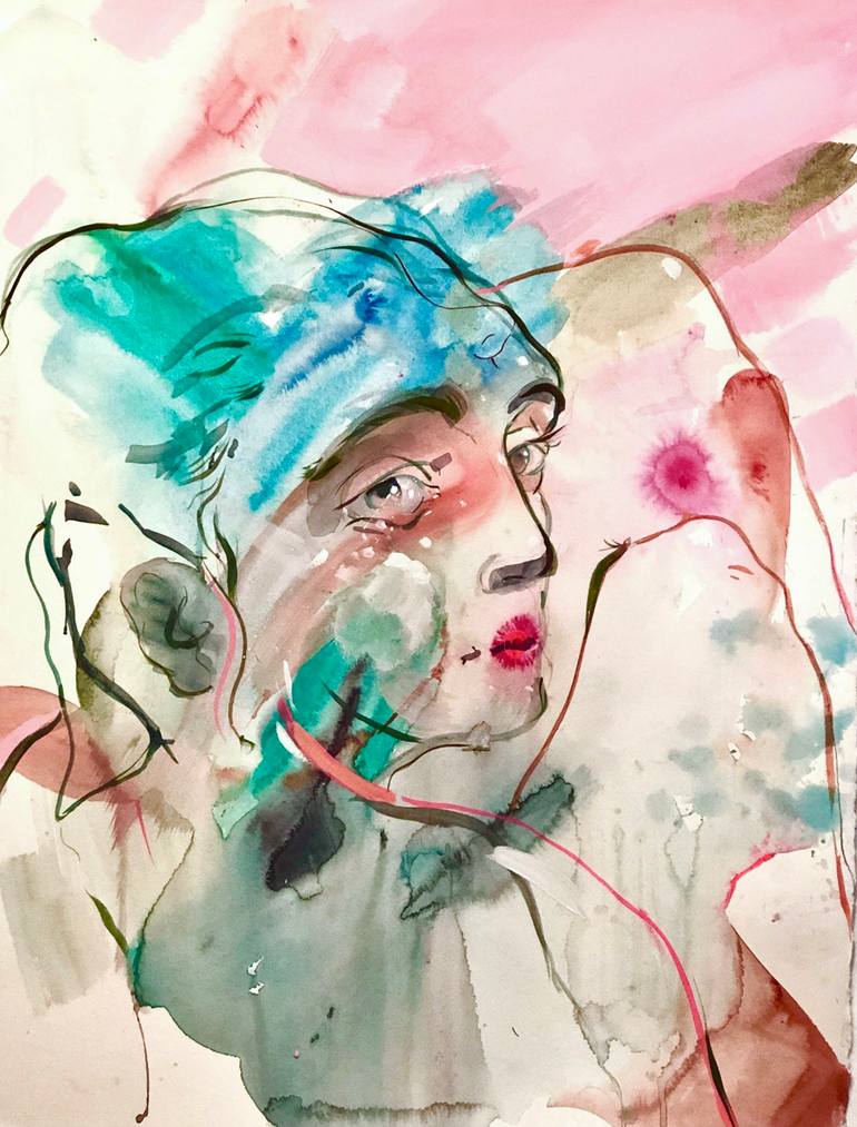 Annie Over the Shoulder Painting by dan sabau | Saatchi Art