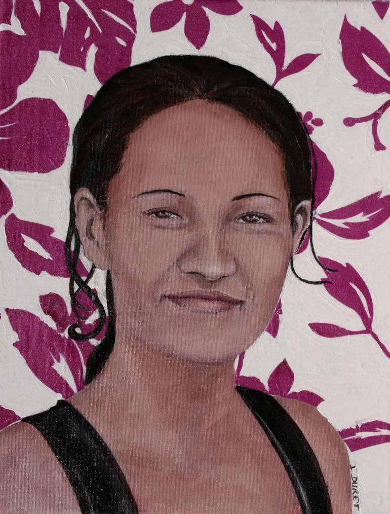 Andréa, pacific coconut, papeete Painting by Isabelle Duret | Saatchi Art