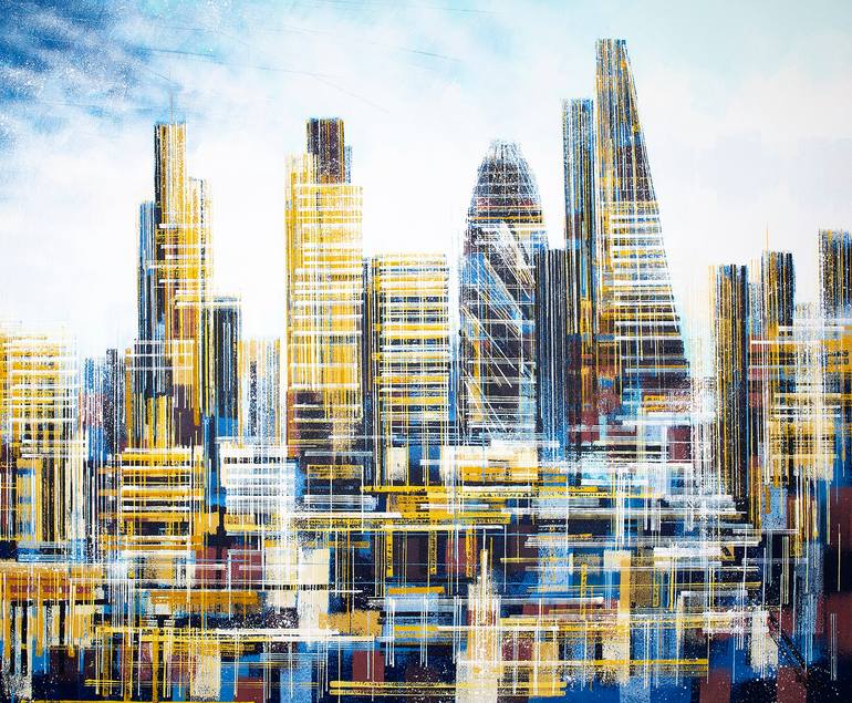 London Skyline In Summer Painting by Marc Todd | Saatchi Art