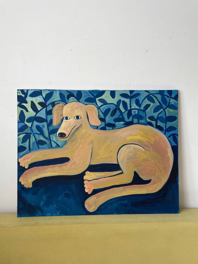 Dog Shilo Painting by Oksana Fedshychyn | Saatchi Art
