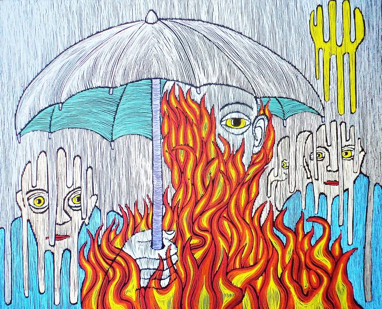 to burn Painting by Barbudaz Sh | Saatchi Art