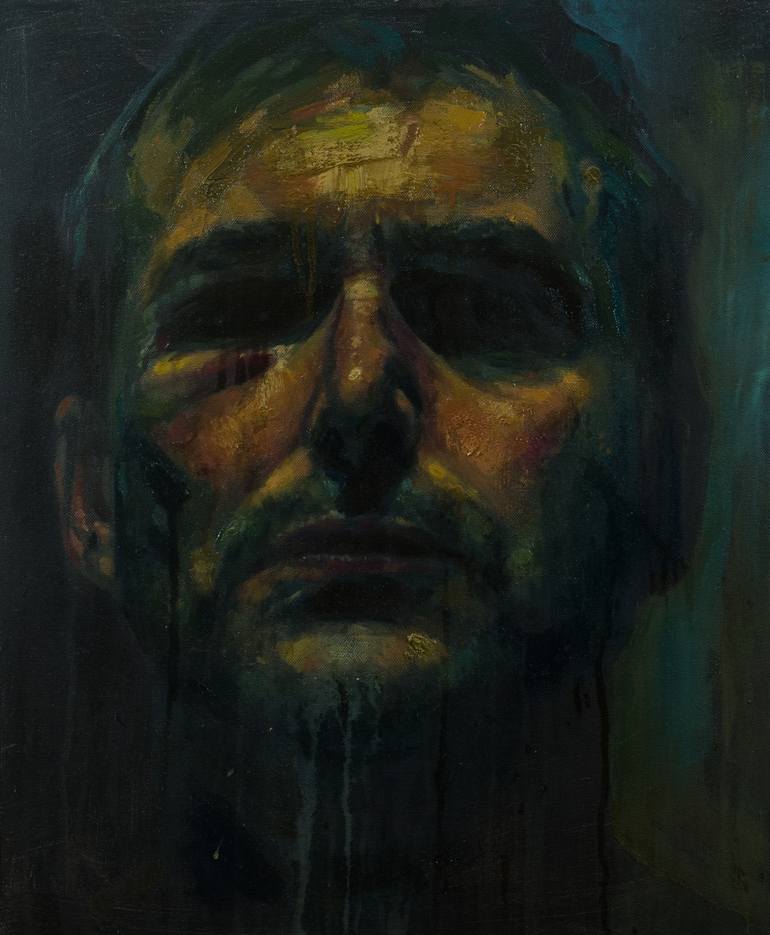 Self with Black Eye Painting by Daniel Cooke | Saatchi Art