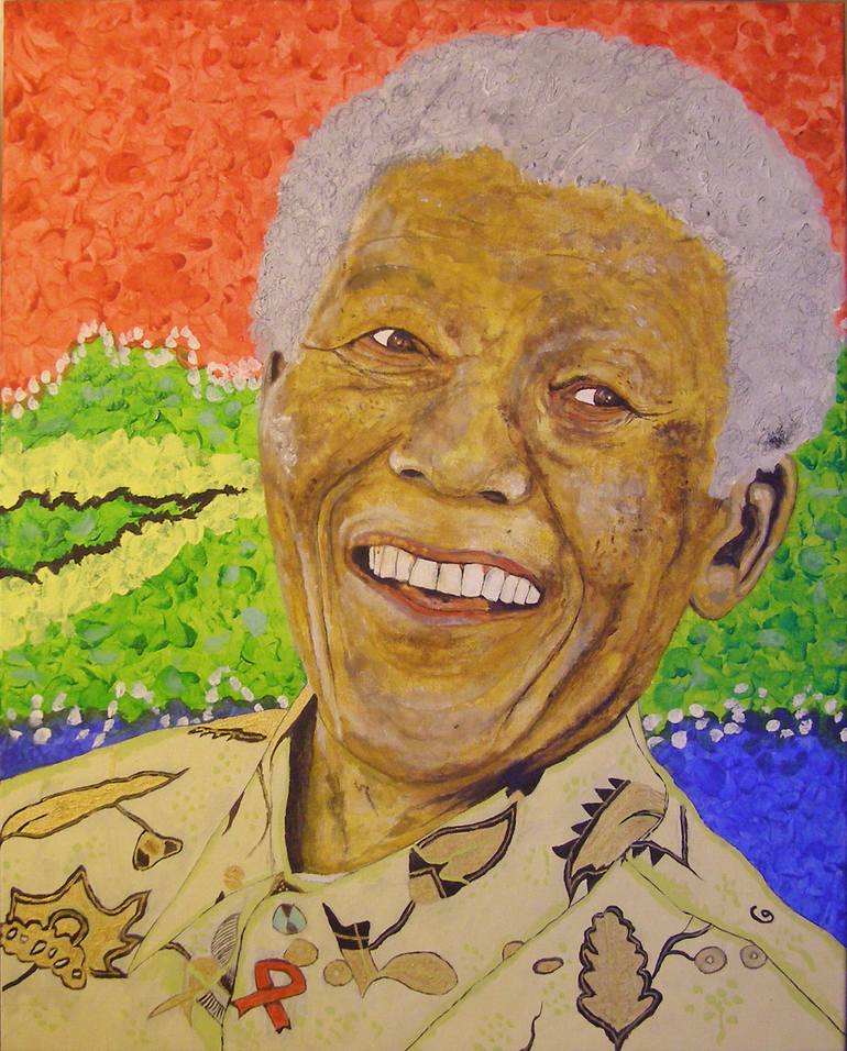 Nelson Mandela Painting by Jamie Zarfas | Saatchi Art