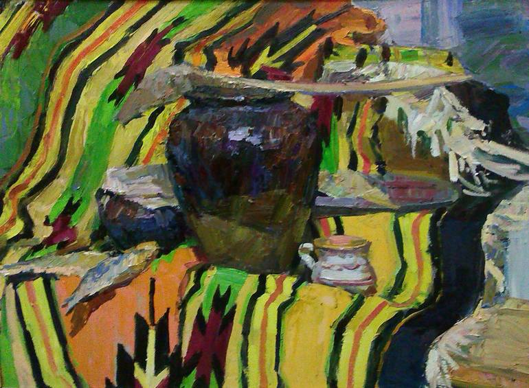Still Life with Pot Painting by Roman Kravchuk | Saatchi Art