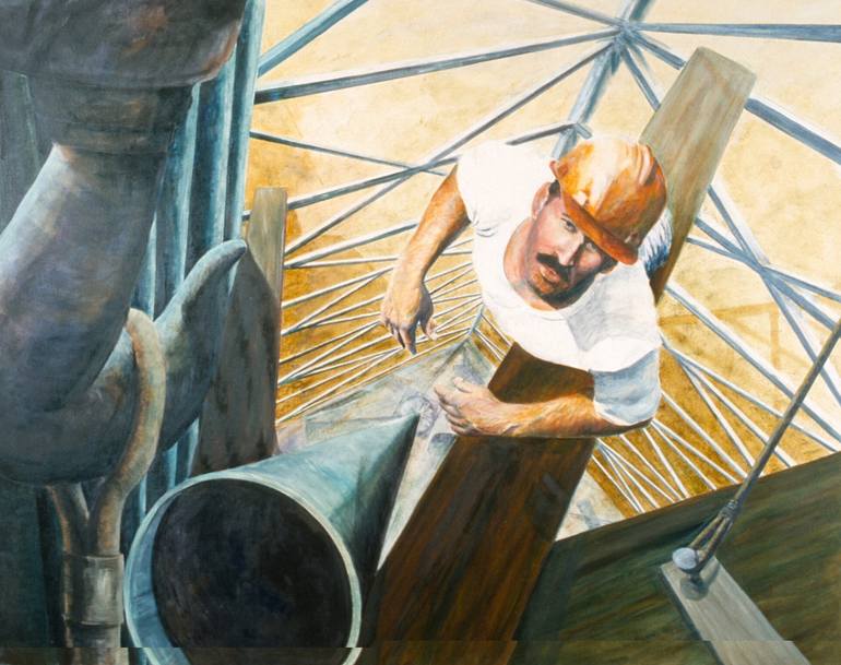 Man at work #10 Painting by Allan Skriloff | Saatchi Art
