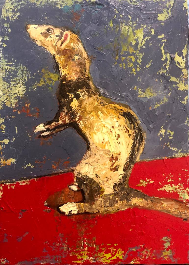 Weasel Painting by Joel Menemse | Saatchi Art