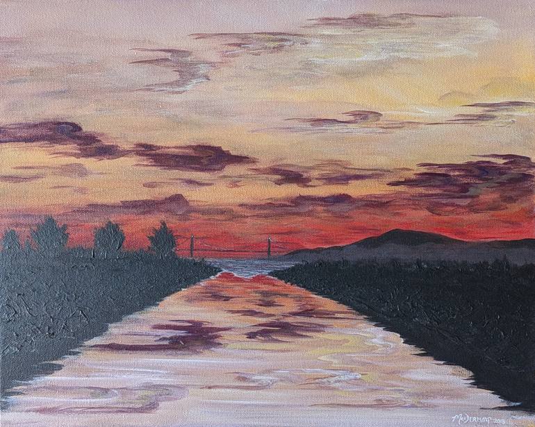 Point Isabel, CA. View of the golden gate bridge Painting by Mat ...