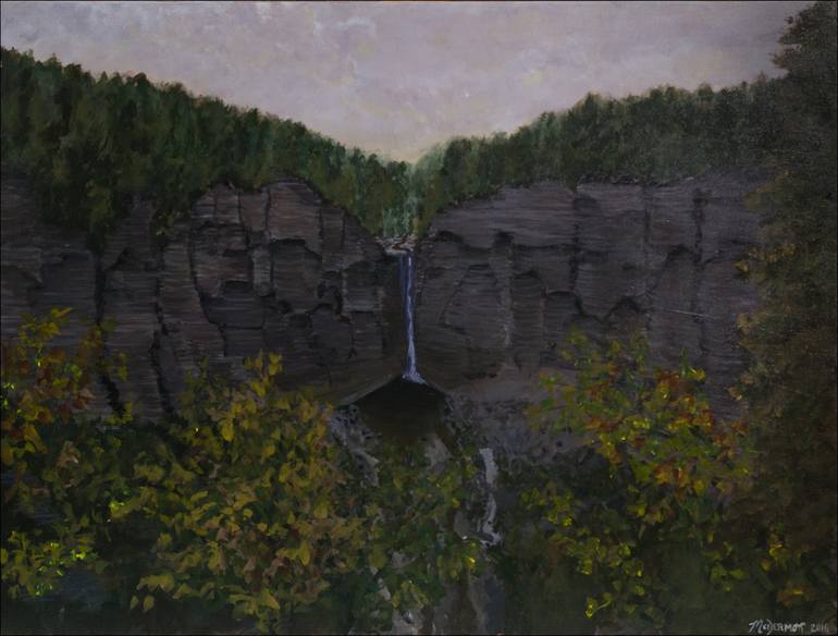 Taughannock falls Painting by Mat McDermott | Saatchi Art