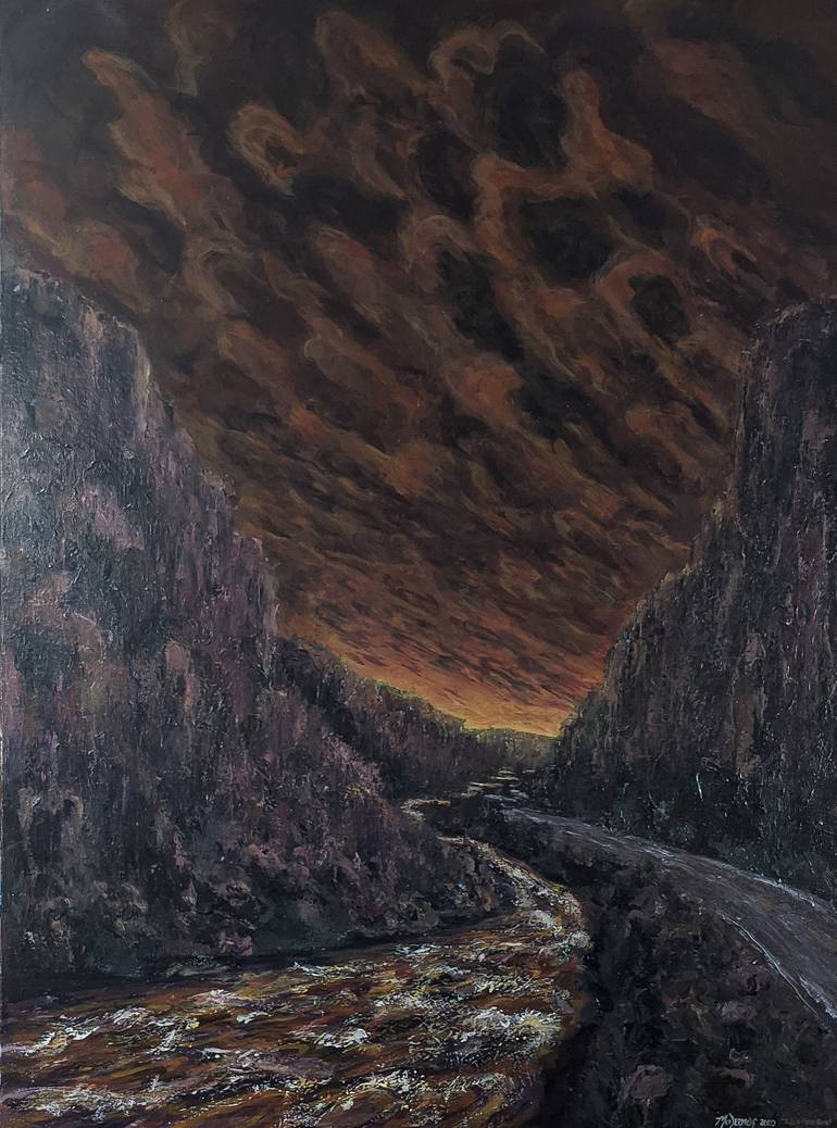 Wildfire sky Painting by Mat Mcdermott | Saatchi Art