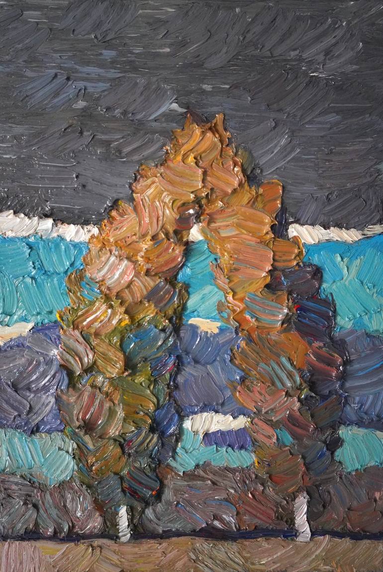 two trees... Painting by Prisac Nicolae | Saatchi Art