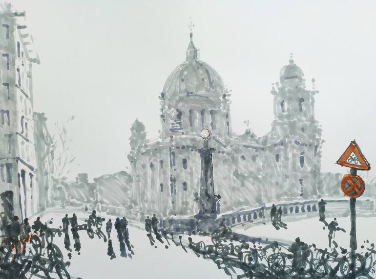 Burgstraße, Berlin Drawing by Yurii Andreichyn | Saatchi Art