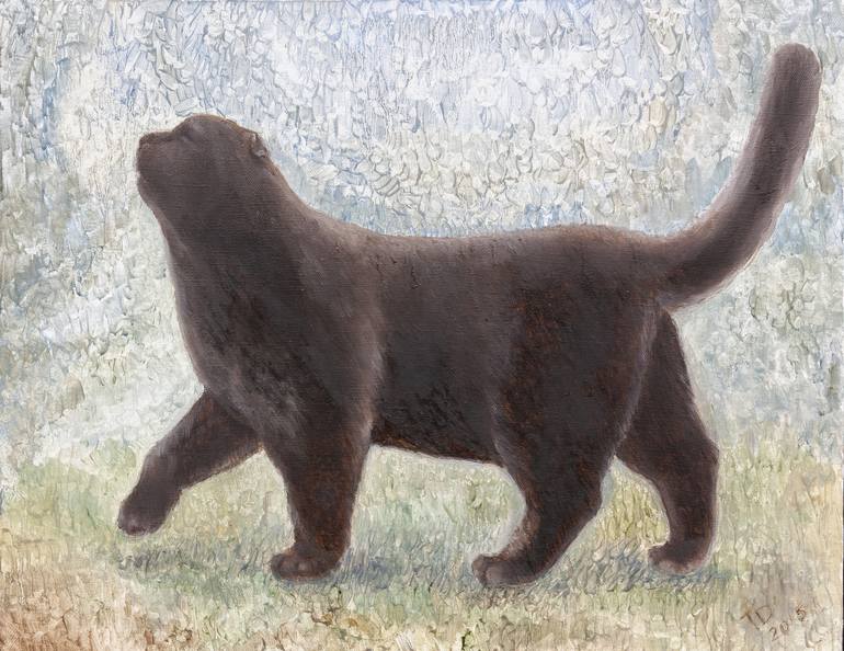 Walking cat Painting by Татьяна Дворецкая | Saatchi Art