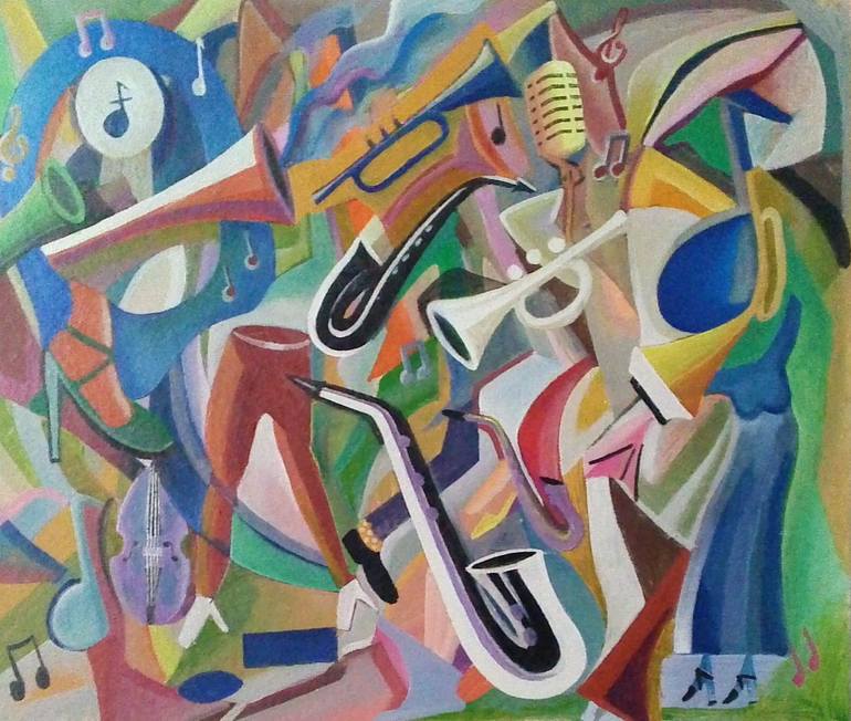 A Brief Blast of Blue Note Painting by David Garrick | Saatchi Art