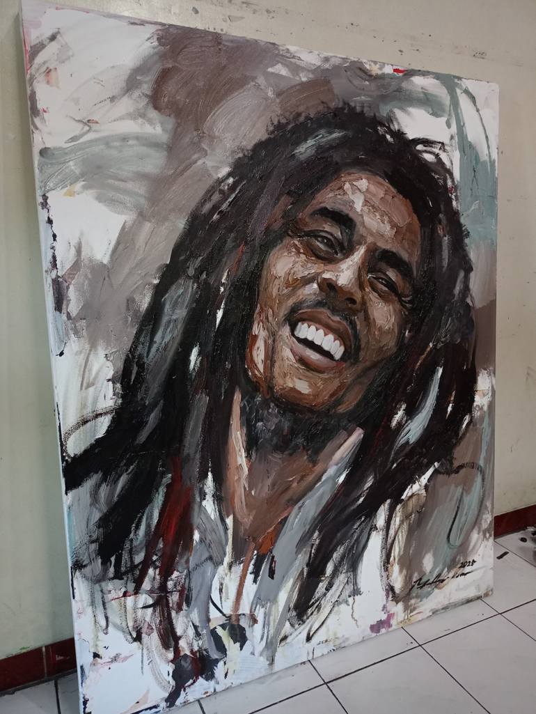 BOB MARLEY 120150#01 Painting by Muh Ilyas Ruhiyat | Saatchi Art Indonesia