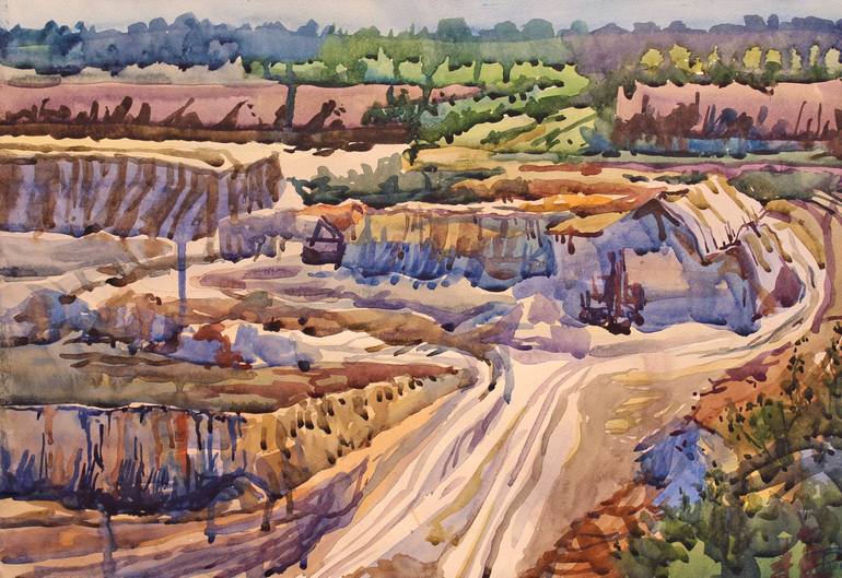 Cretaceous quarry Painting by t tanbelia | Saatchi Art
