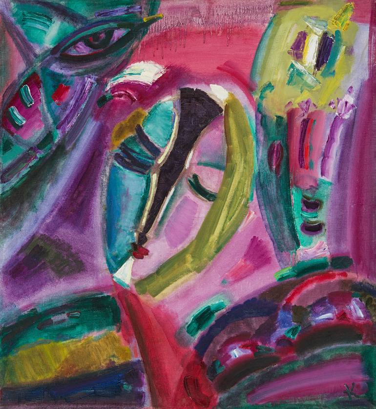 Pink Kiss Painting by Ivan Klimenko | Saatchi Art